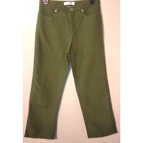 MaxMara | Pants & Jumpsuits | Maxmara Max Mara Roman Green Cotton Blend ...